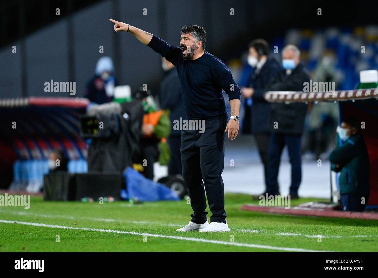 Gennaro gattuso manager of ssc napoli yells hi-res stock photography ...