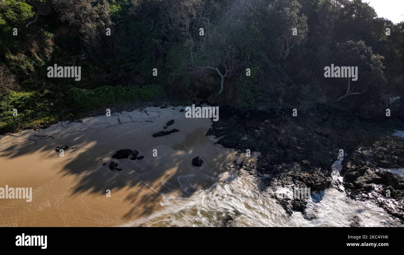 An aerial view of the Flynns Beach in Port Macquarie, Australia Stock ...