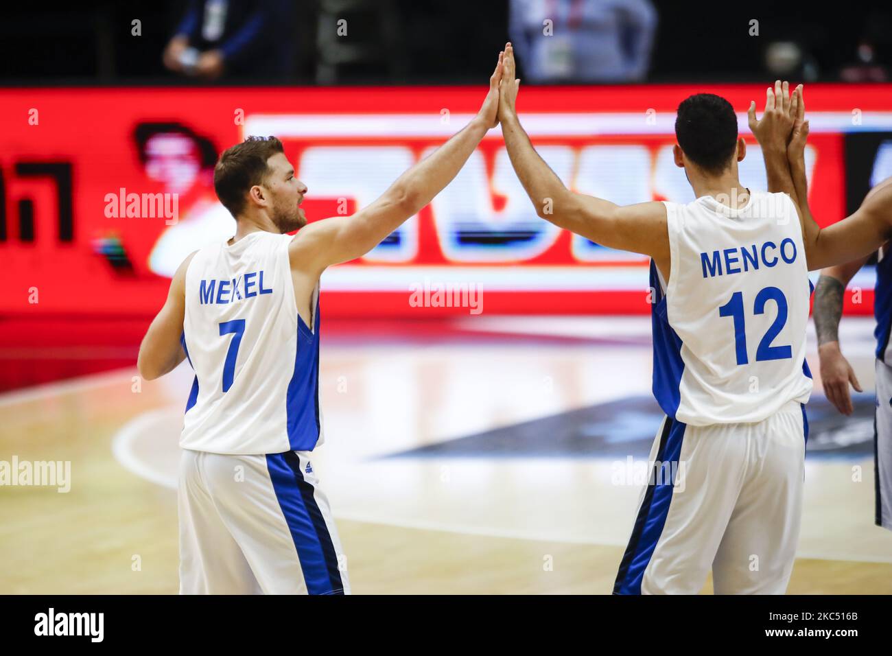 07 Gal Mekel of Israel and 12 Rafael Menco of Israel celebrating the ...