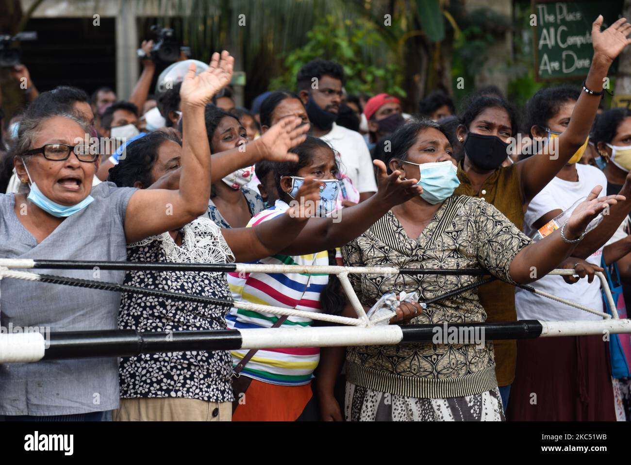 Around 100 family members of inmates at the Mahara Prison gathered ...