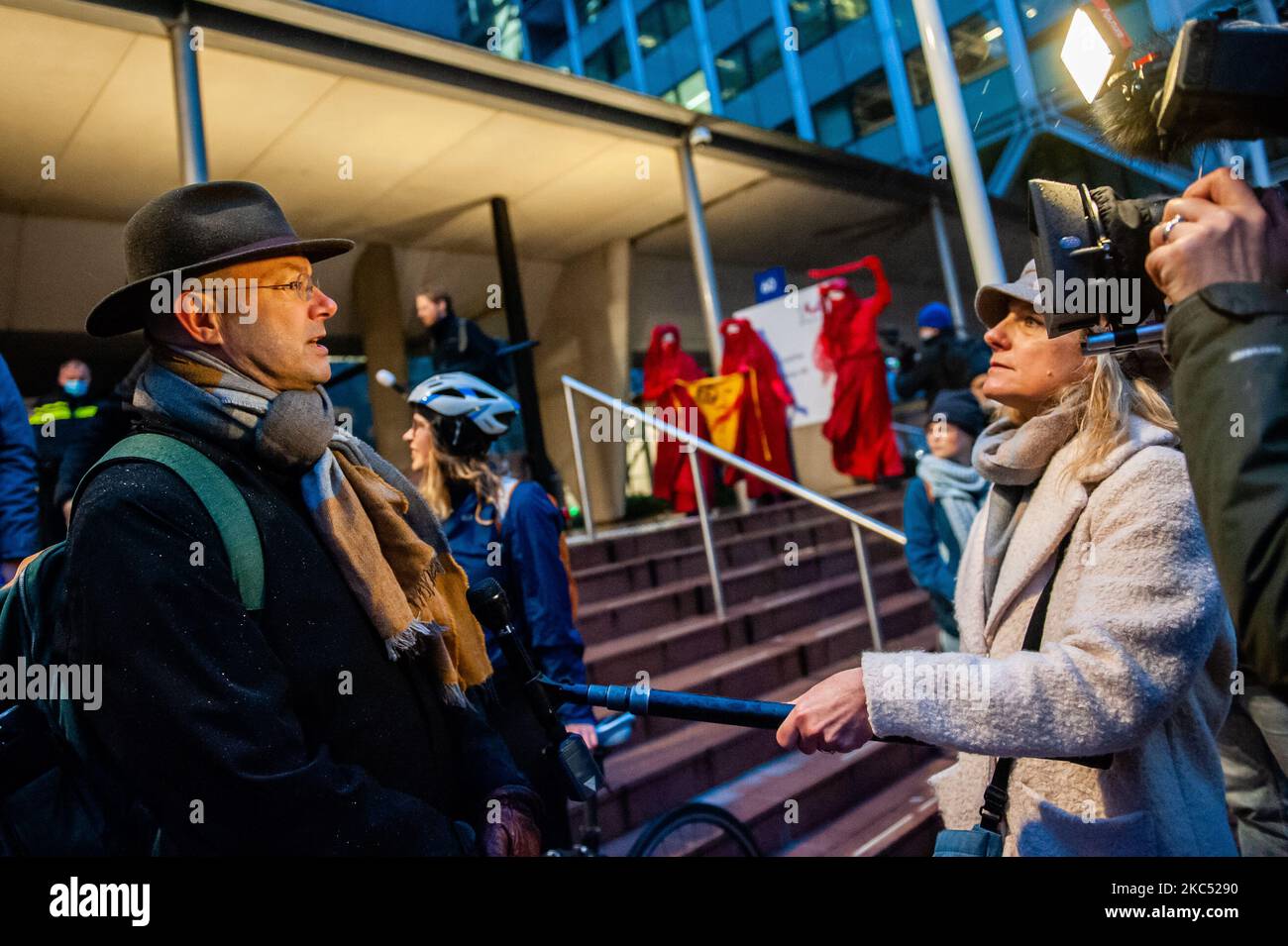 Director of Milleudefensie Donald Pols is giving an interview, on the ...