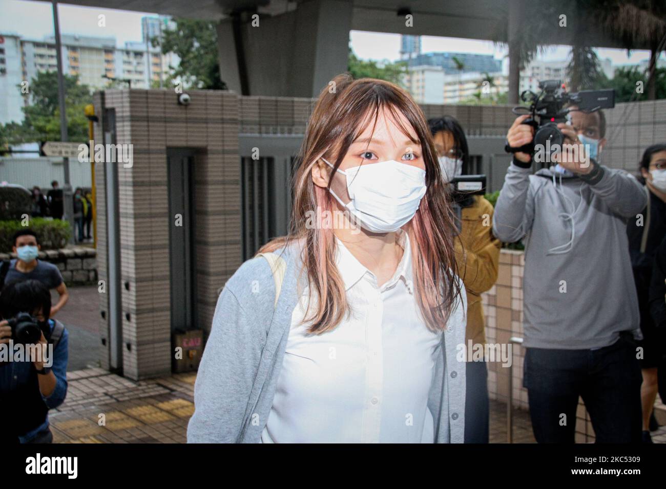 Agnes Chow attends West Kowloon Court pleading guilty to unlawful ...