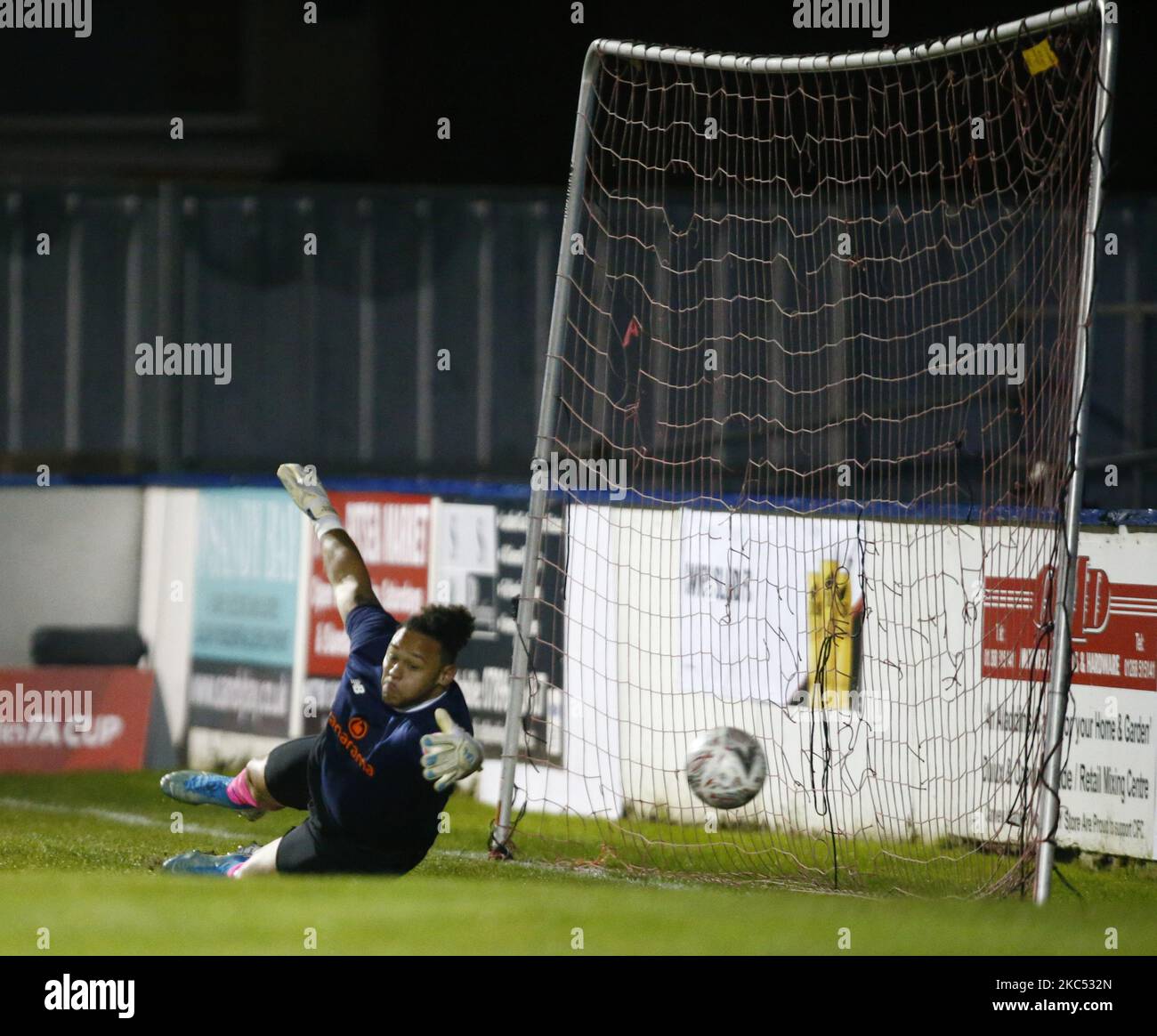 Nathan Ashmore of Boreham Wood during the pre-match warm-up during FA ...