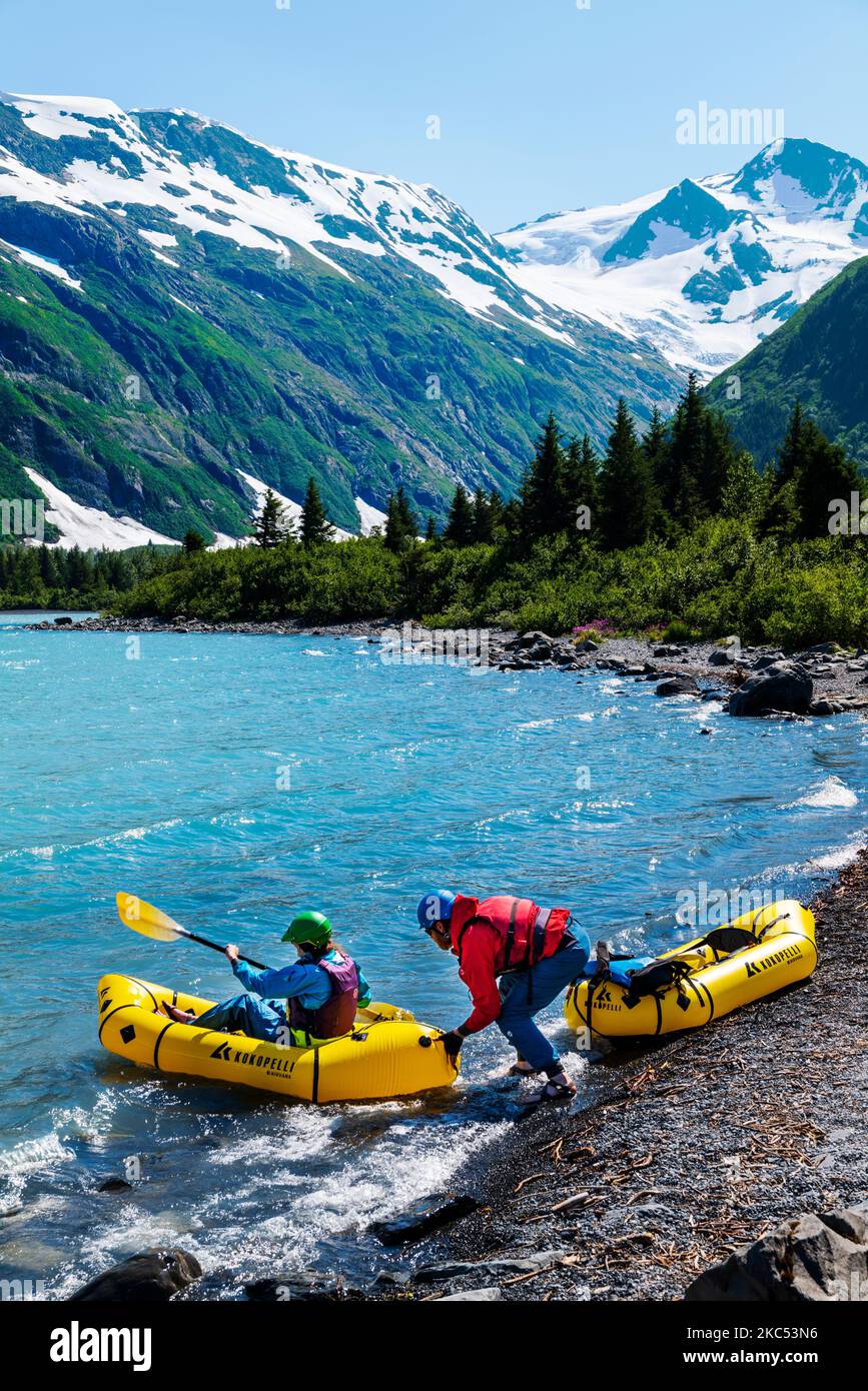 Boaters near Boggs Visitor Center; Portage Lake; Portage Glacier ...