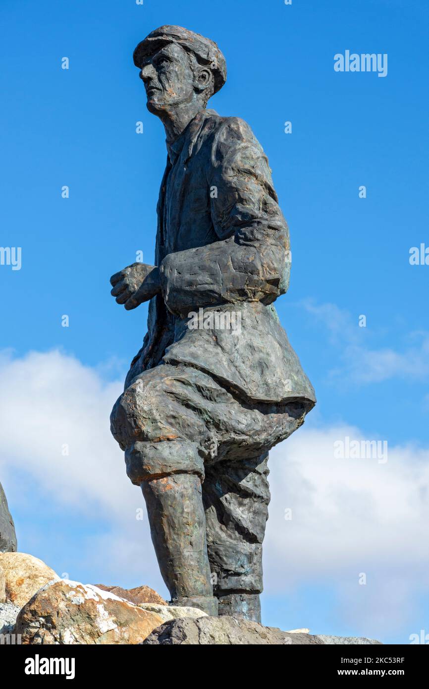 Sculpture of the mountaineer Norman Collie at Sligachan, Isle of Skye ...