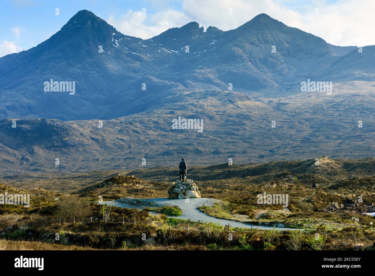 Sgurr nan Gillean and the Cuillin mountains, from Sligachan, Isle of ...
