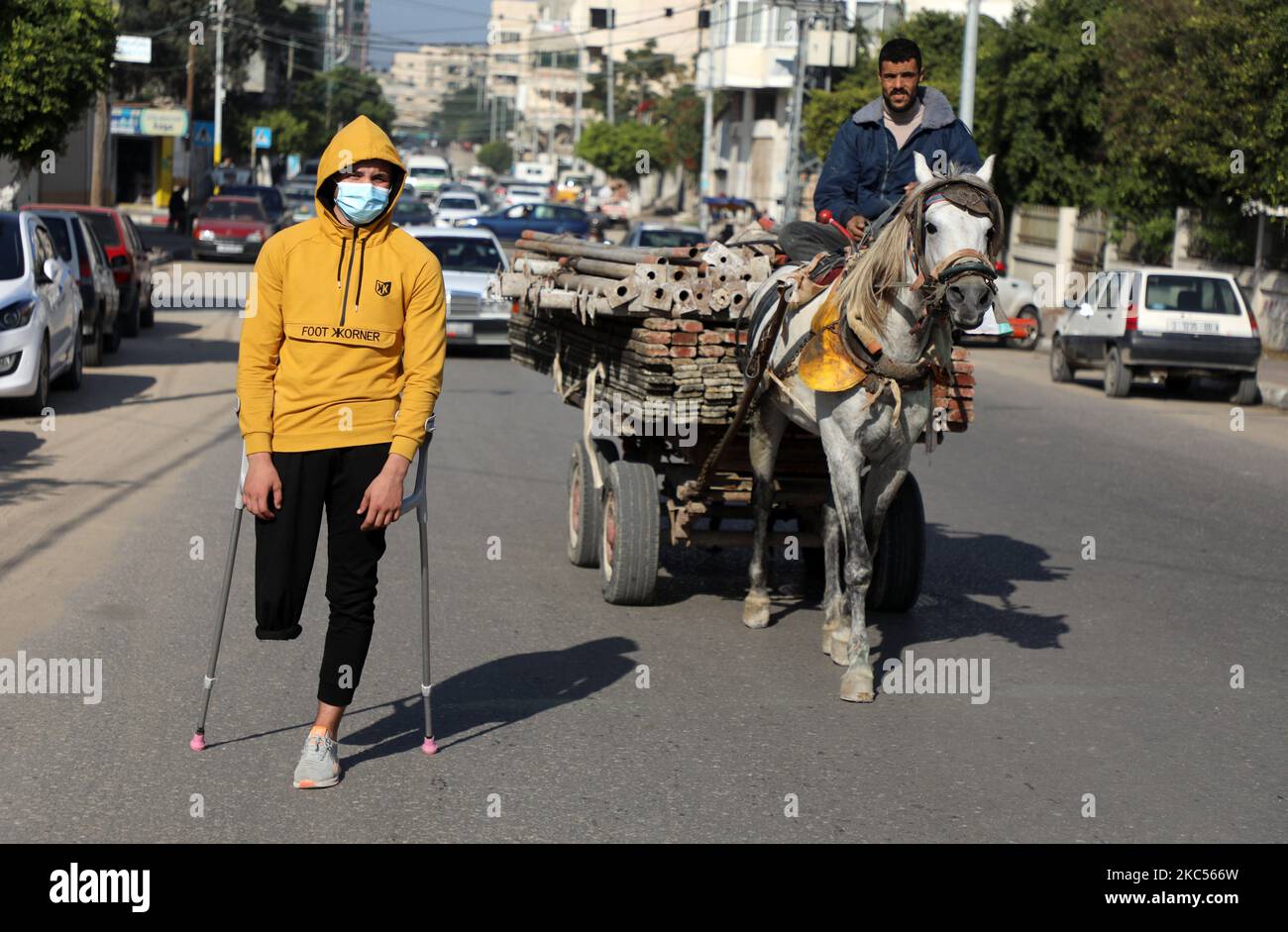 A disabled Palestinian competes during a local race, on International ...