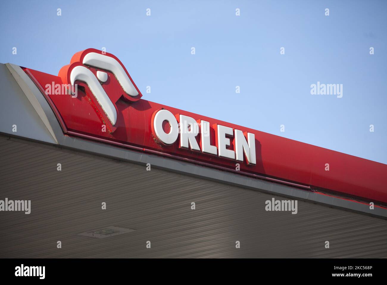 Orlen oil concern logo seen in Warsaw on December 2, 2019. (Photo by ...