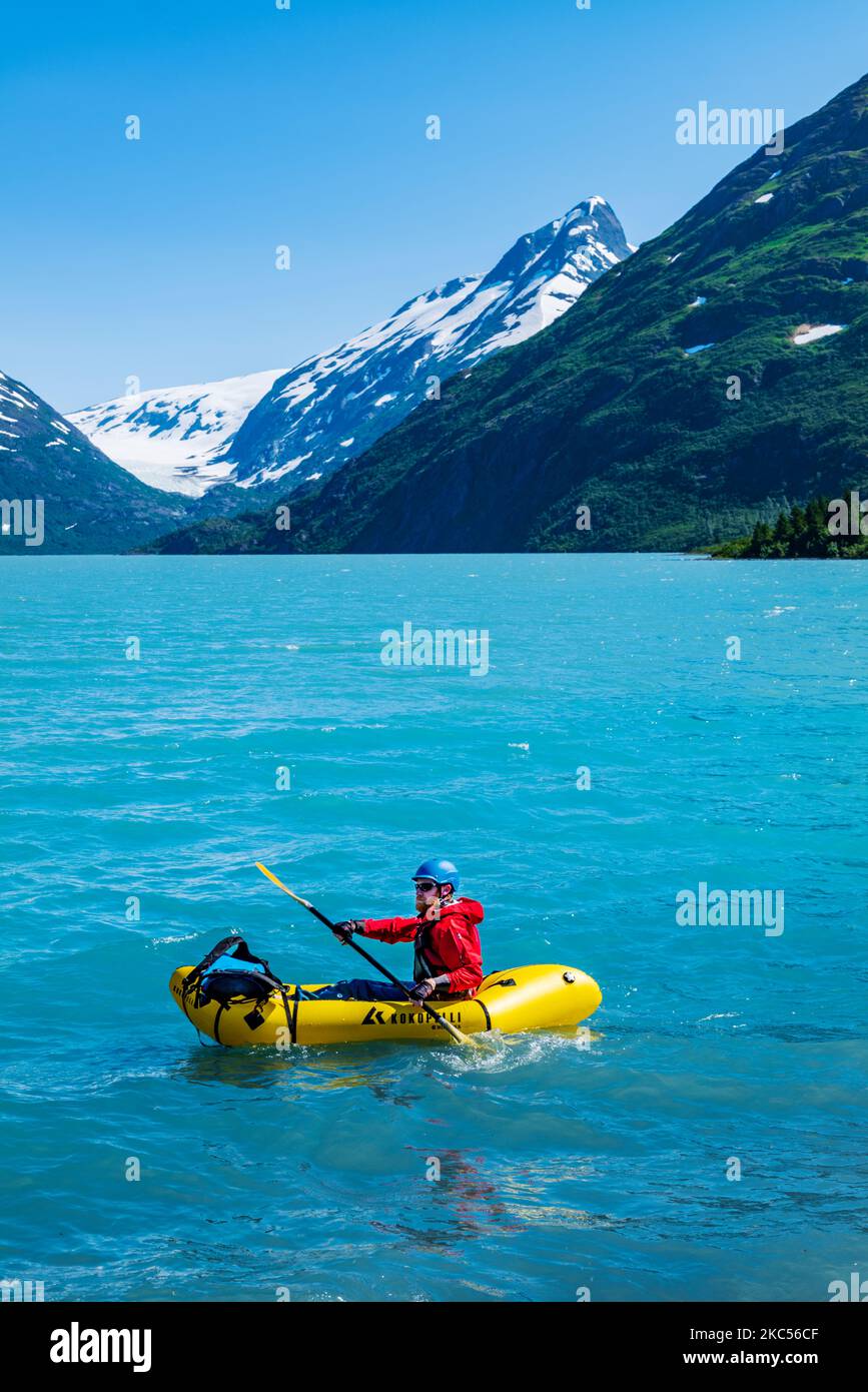 Boaters near Boggs Visitor Center; Portage Lake; Portage Glacier ...
