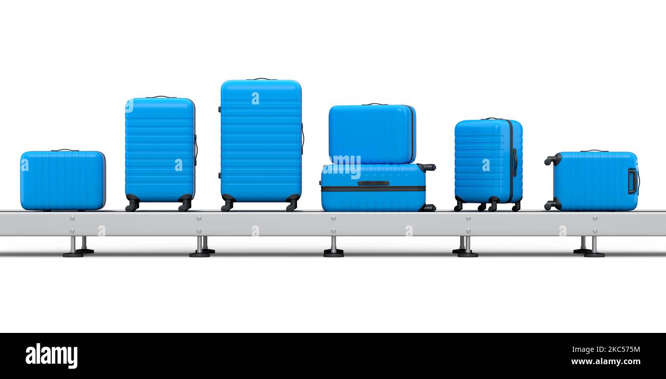Airport luggage conveyor belt, manufacture line or baggage claim area ...