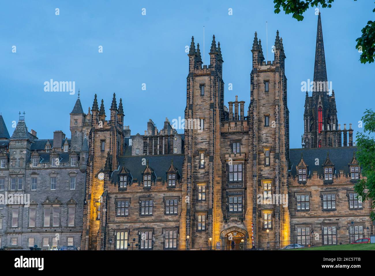 The Assembly hall of Edinburgh at sunset Stock Photo - Alamy