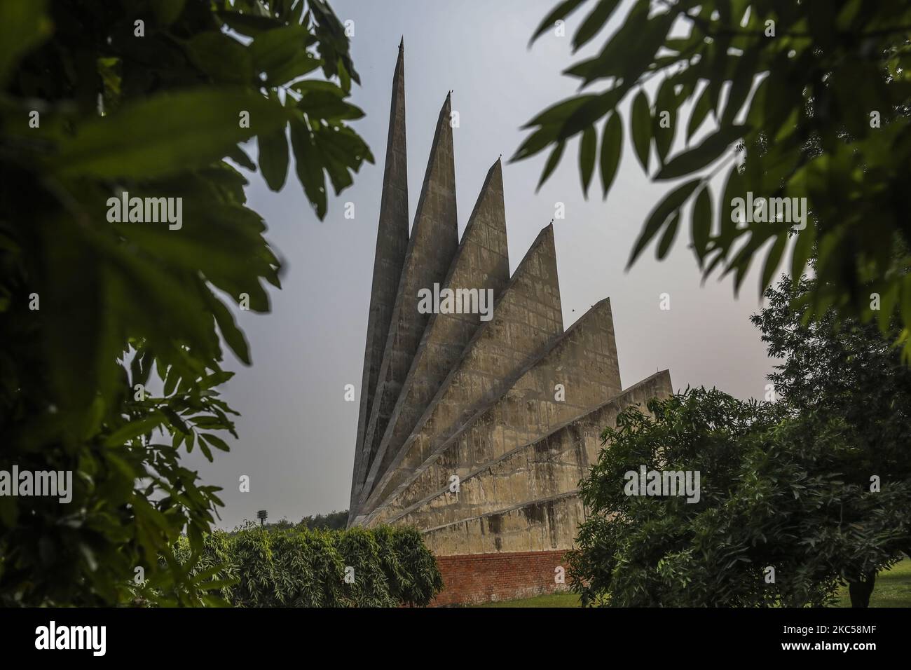 A side view of Bangladesh National Martyrs Memorial in Savar on ...