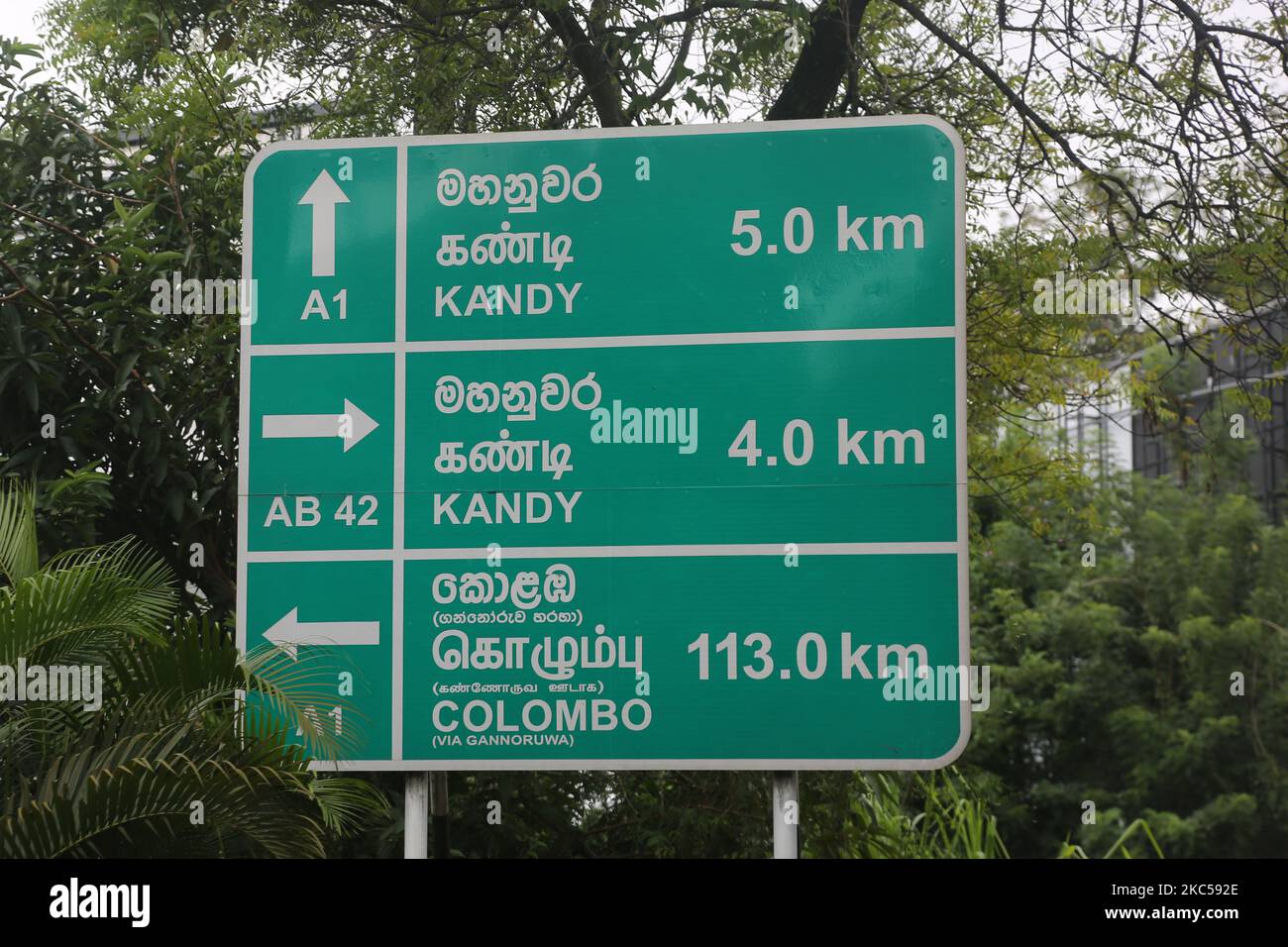 Road sign in the city of Kandy, Sri Lanka. (Photo by Creative Touch ...