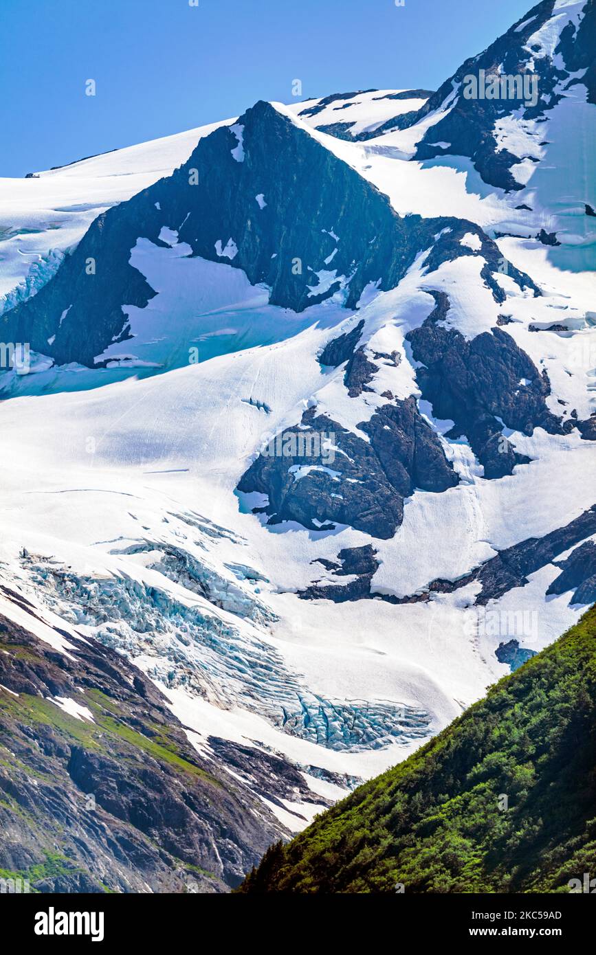 Byron Peak; Byron Glacier; view from Boggs Visitor Center; Portage Lake ...