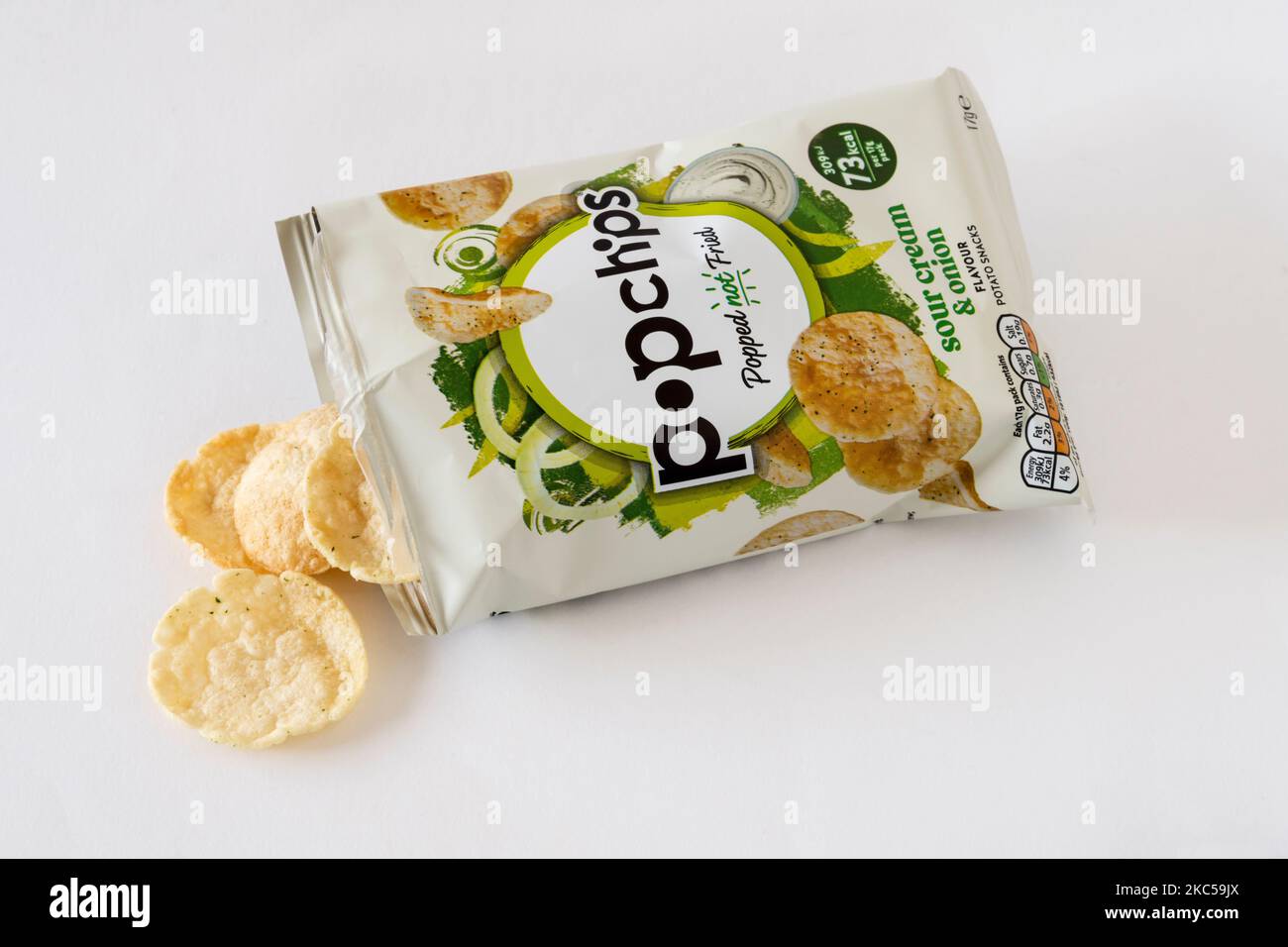 A bag of sour cream & onion flavoured Popchips Stock Photo - Alamy