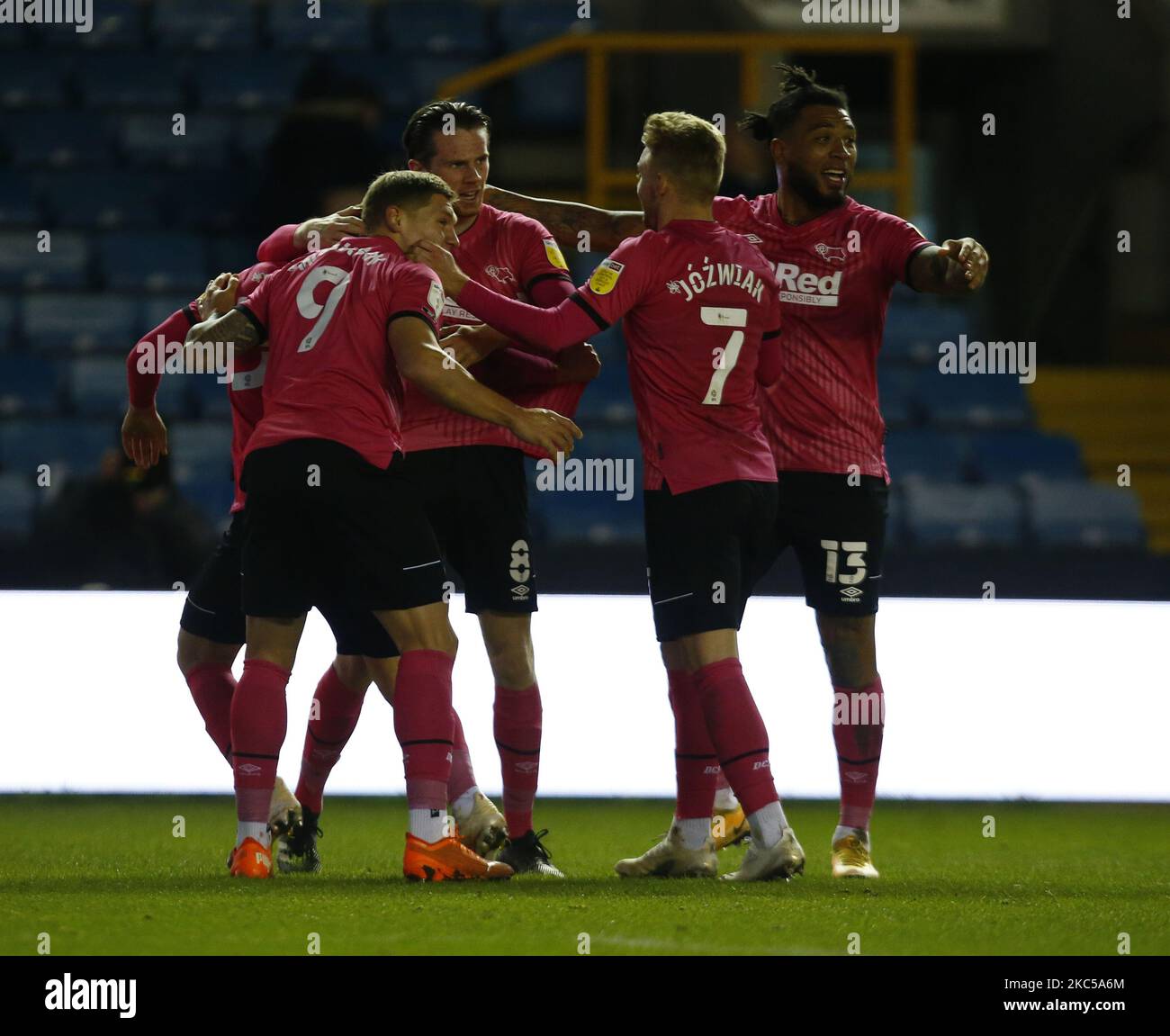 Derby County's Jason Knight celebrates his goalduring Sky Bet ...
