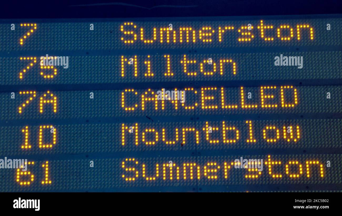 Glasgow, Scotland, UK 4th November, 2022. Shortage of bus drivers has seen an explosion of ...