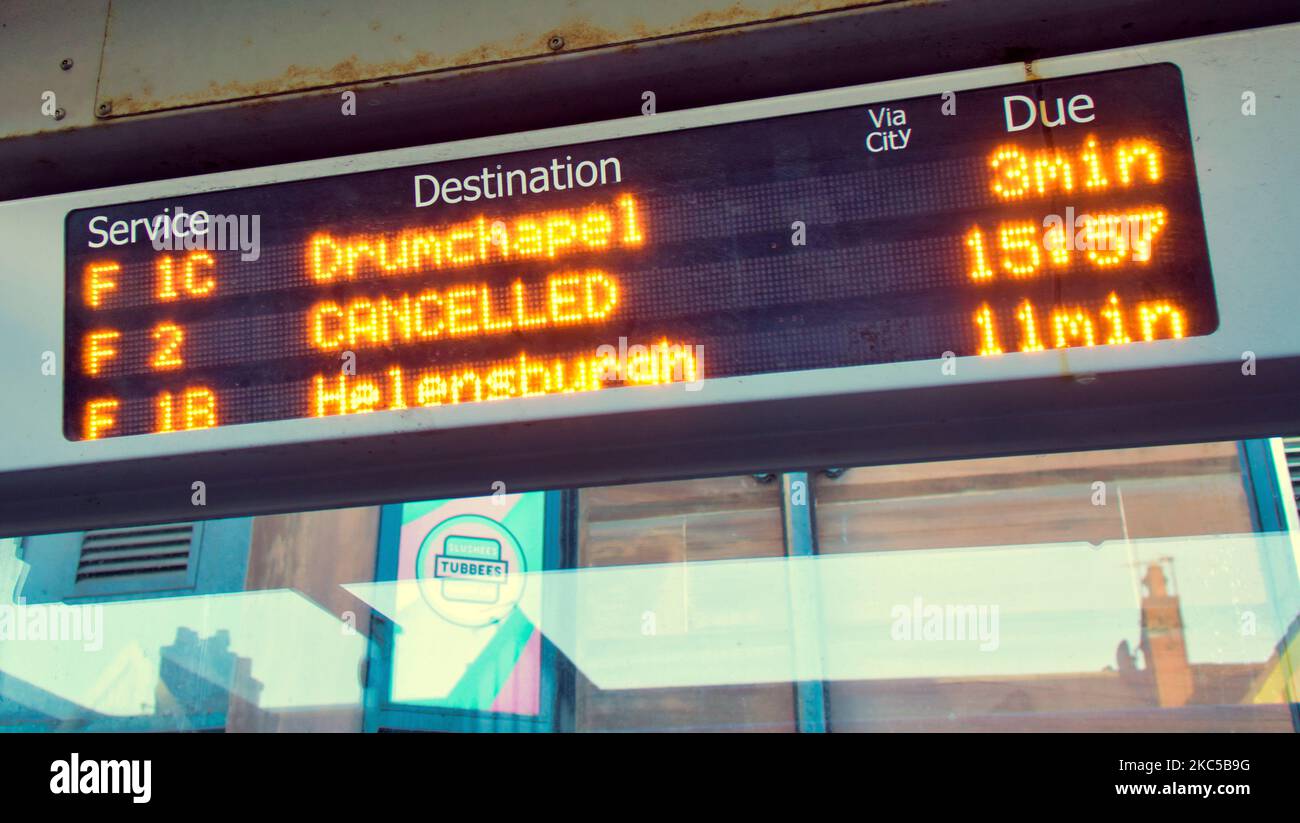 Glasgow, Scotland, UK 4th November, 2022. Shortage of bus drivers has seen an explosion of ...