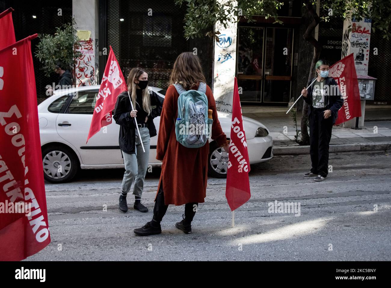 Protest took part near Exarchia on December 6, 2019 in Athens, Greece ...
