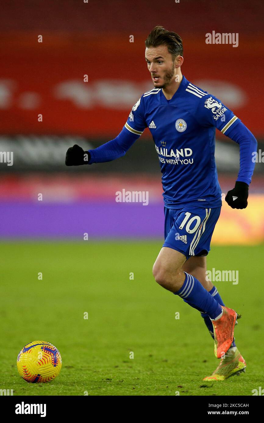 Leicester Citys James Maddison during the Premier League match between ...