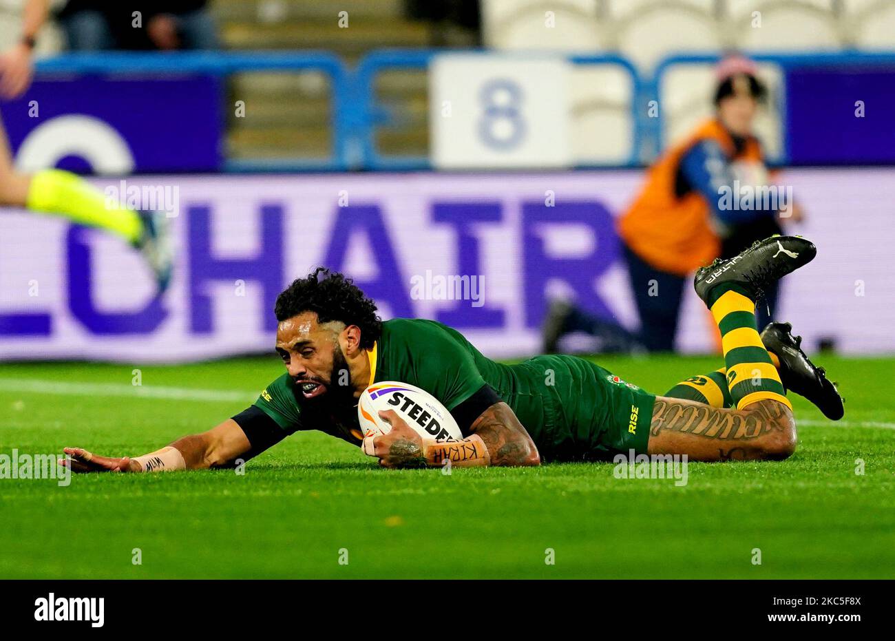 Australia's Josh Addo-Carr scores his side's second try during the ...