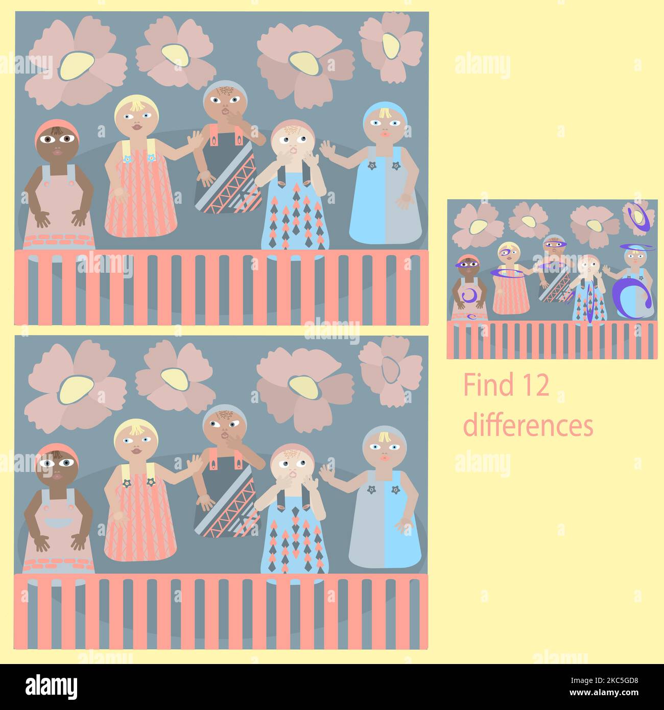 for children under 7 years old, find 12 differences in the Funny BABIES ...