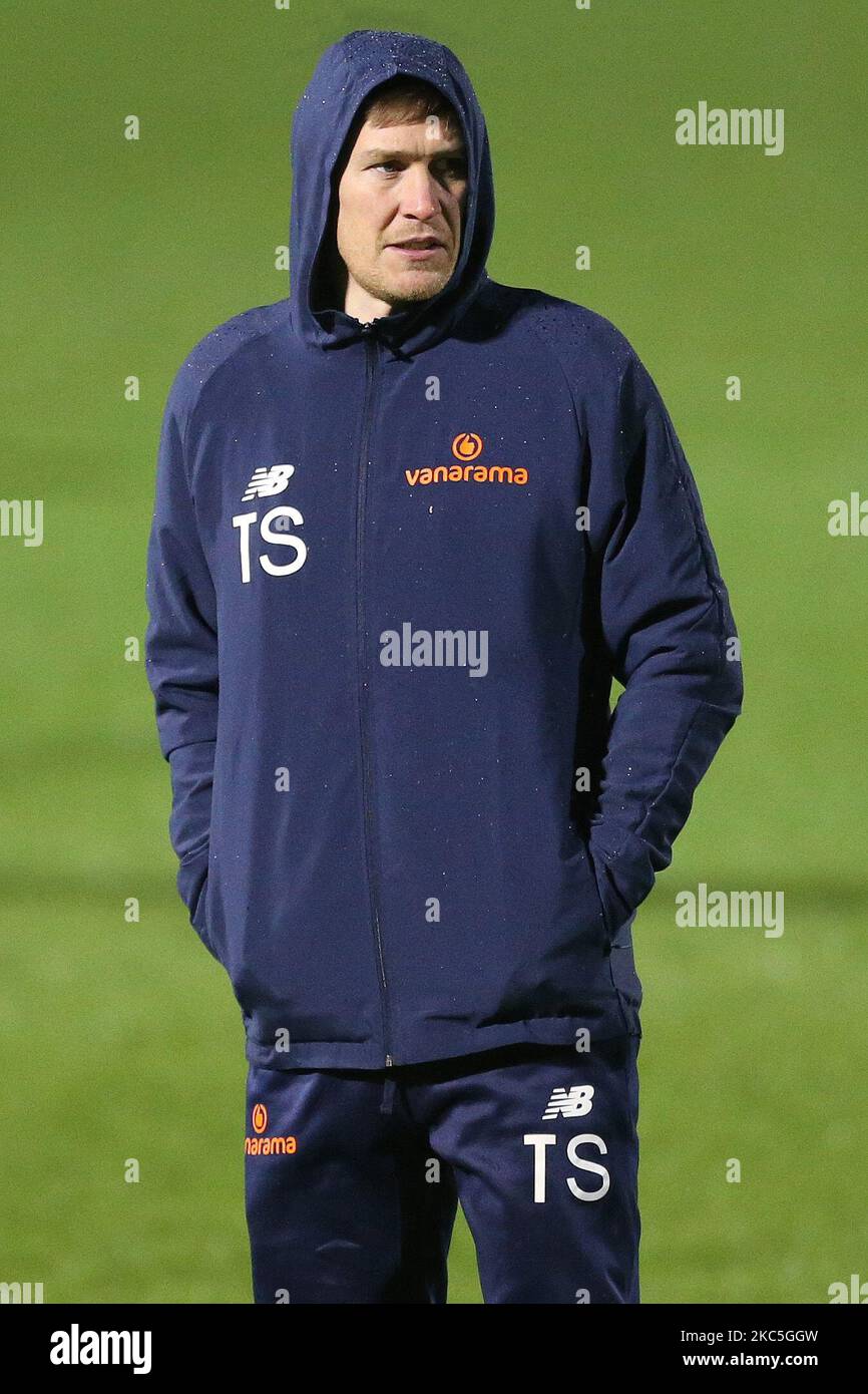 Tony Sweeney the Hartlepool assistant coach during the Vanarama ...