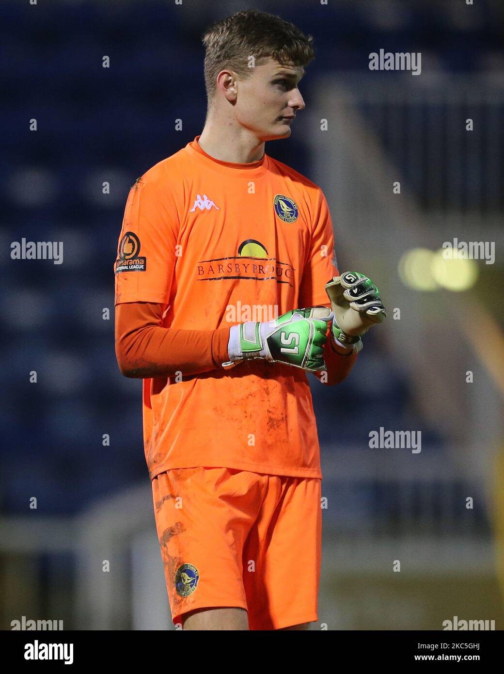 Archie Mair of Kings Lynn Town during the Vanarama National League ...