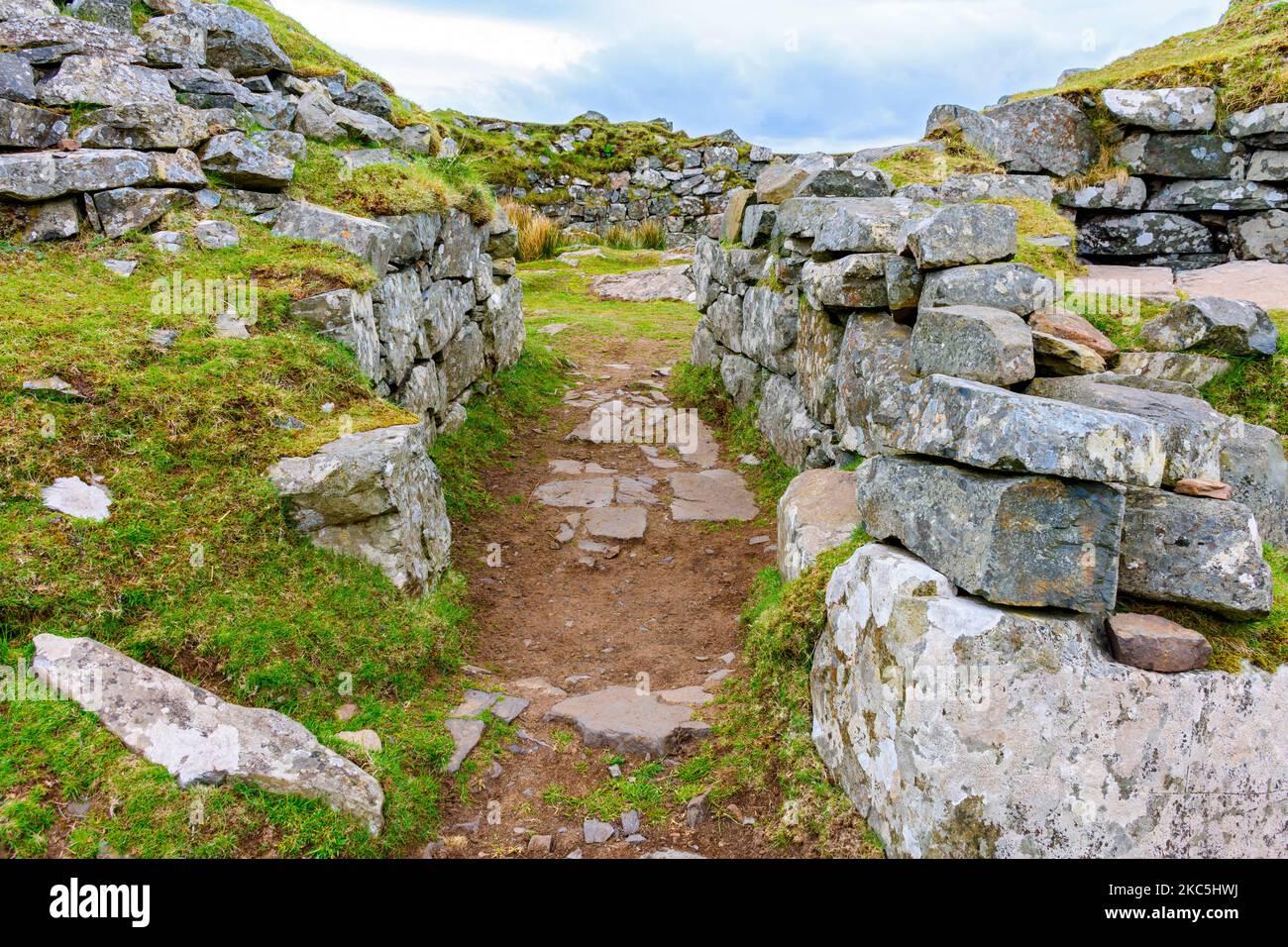 The entrance to Dùn Beag Broch, near Bracadale, Isle of Skye, Scotland ...
