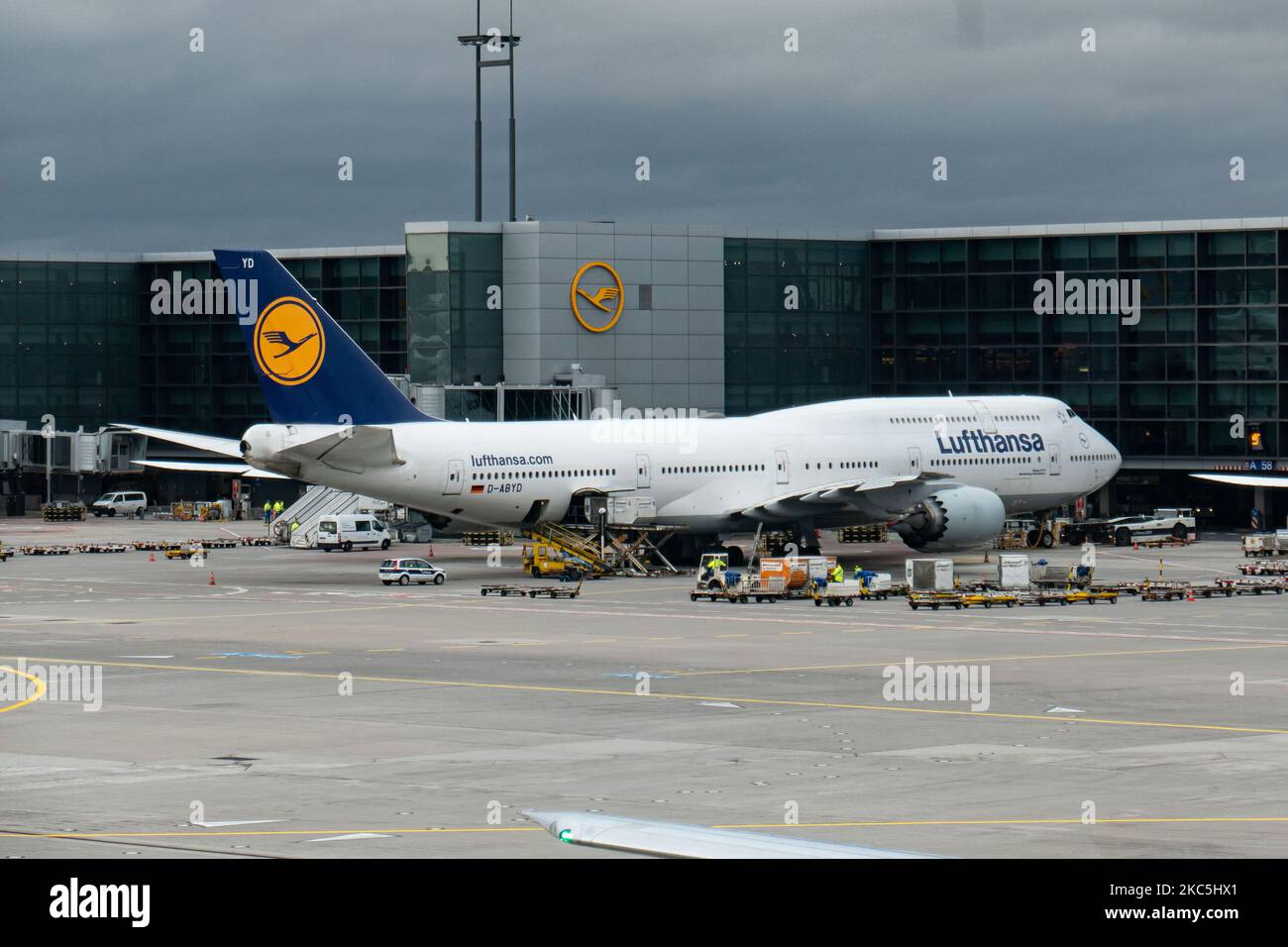Lufthansa Boeing 747-8 double-decker iconic aircraft as seen in ...