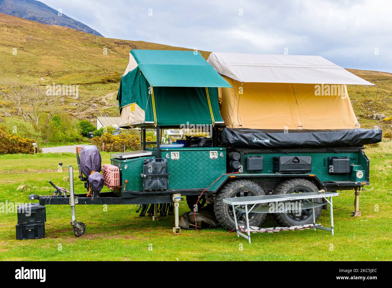 An all terrain camping trailer at Glen Brittle camp site, Isle of Skye ...