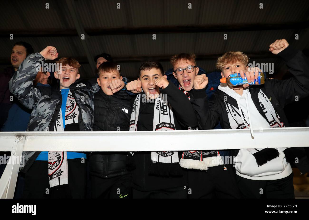 Hereford fans ahead of the Emirates FA Cup first round match at Edgar ...