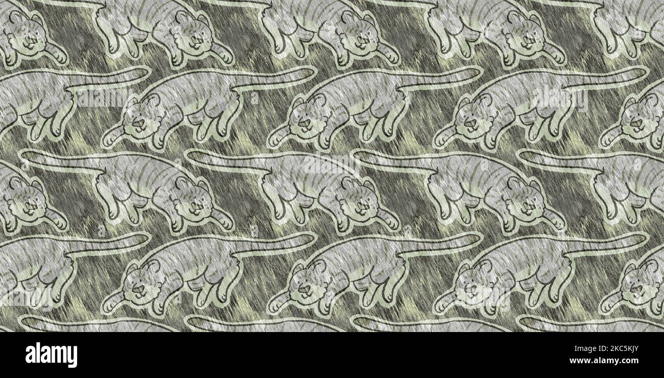 Cute safari wild tiger animal border for babies room decor. Seamless ...