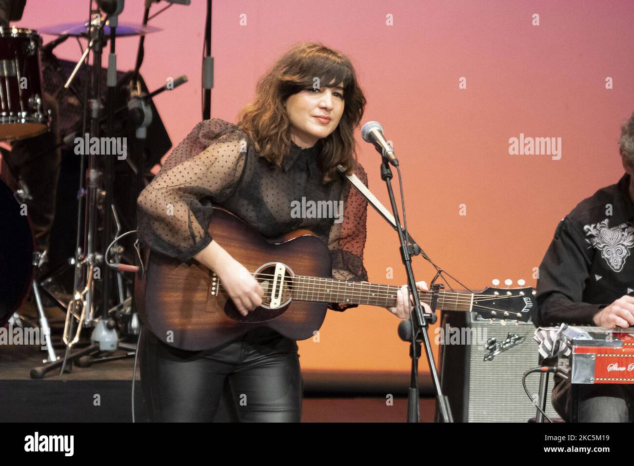 singer Joana Serrat during her performance of her Dripping Springs in Teatro Fernán Gomez in ...