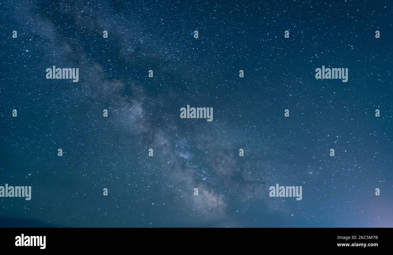 The nebulas and galaxies in the dark starry sky Stock Photo - Alamy