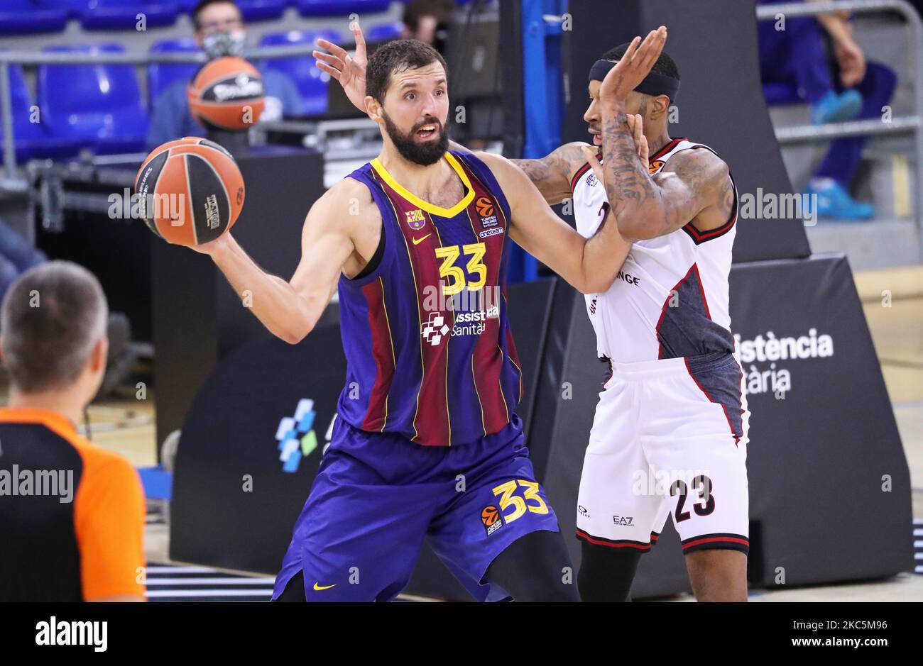 Malcolm Delaney and Nikola Mirotic during the match between FC ...