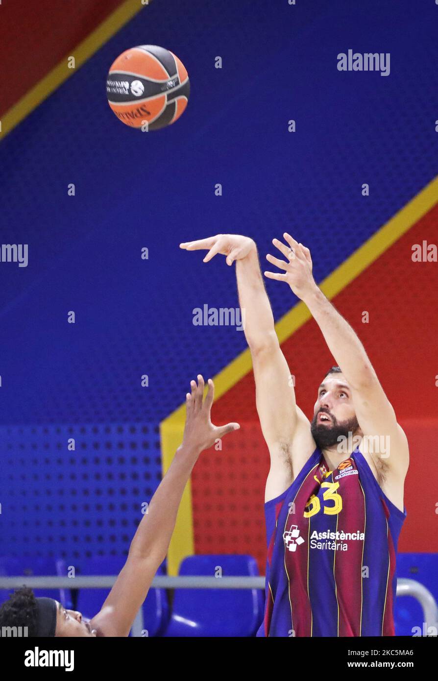 Nikola Mirotic during the match between FC Barcelona and Olimpia Milan ...