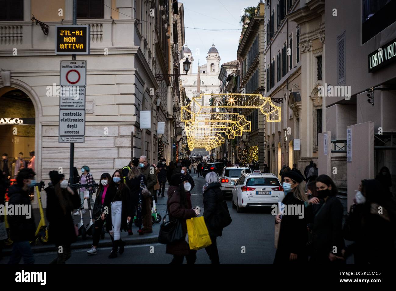 A general view of Christmas lights in Rome, Italy, on December 11, 2020 ...