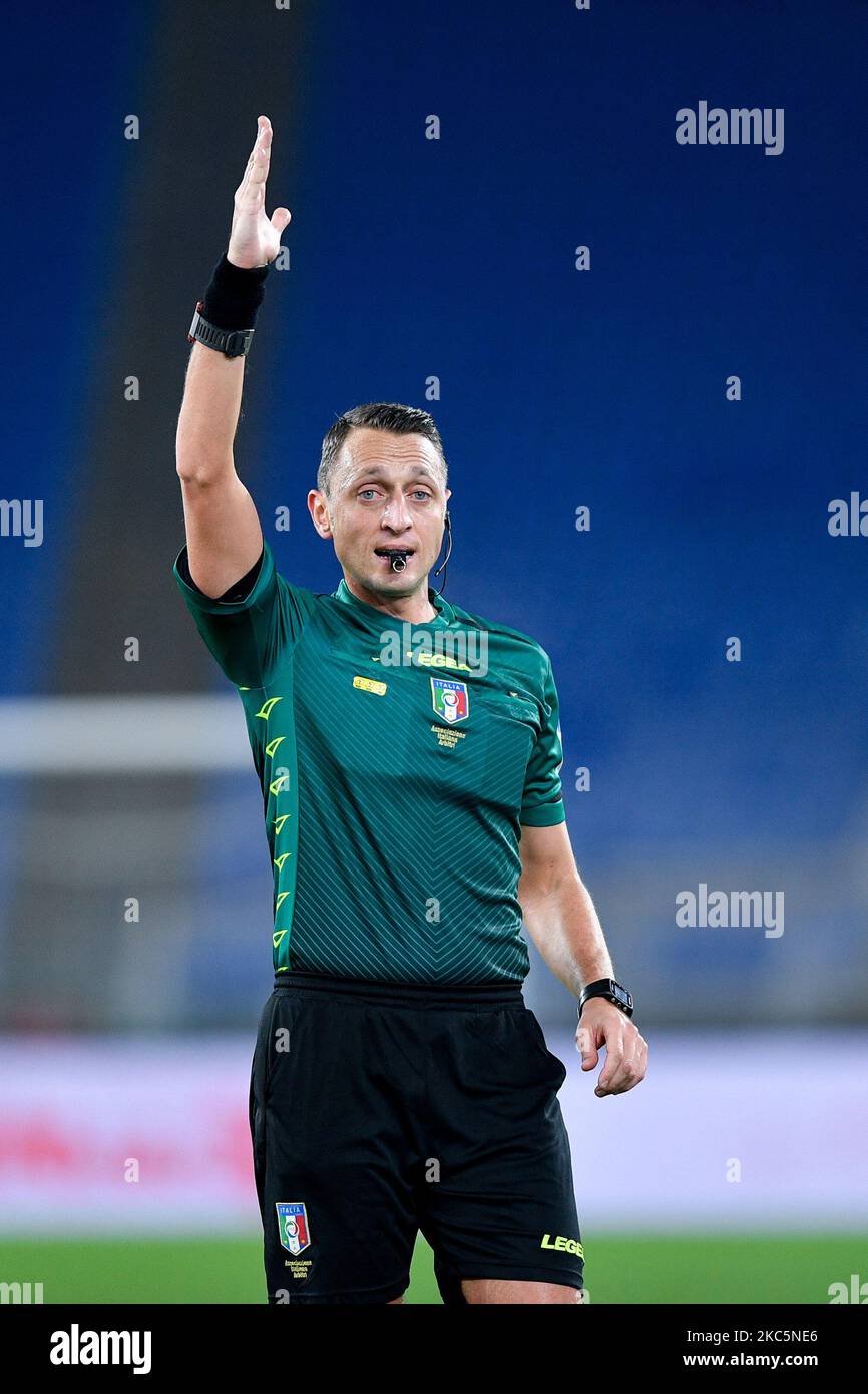 Referee Rosario Abisso during the Serie A match between SS Lazio and ...