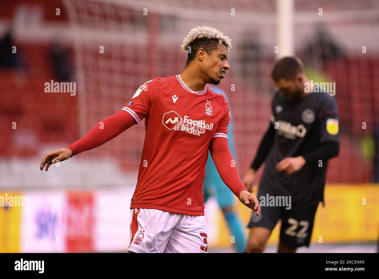 Lyle Taylor of Nottingham Forest reacts after a missed opportunity ...