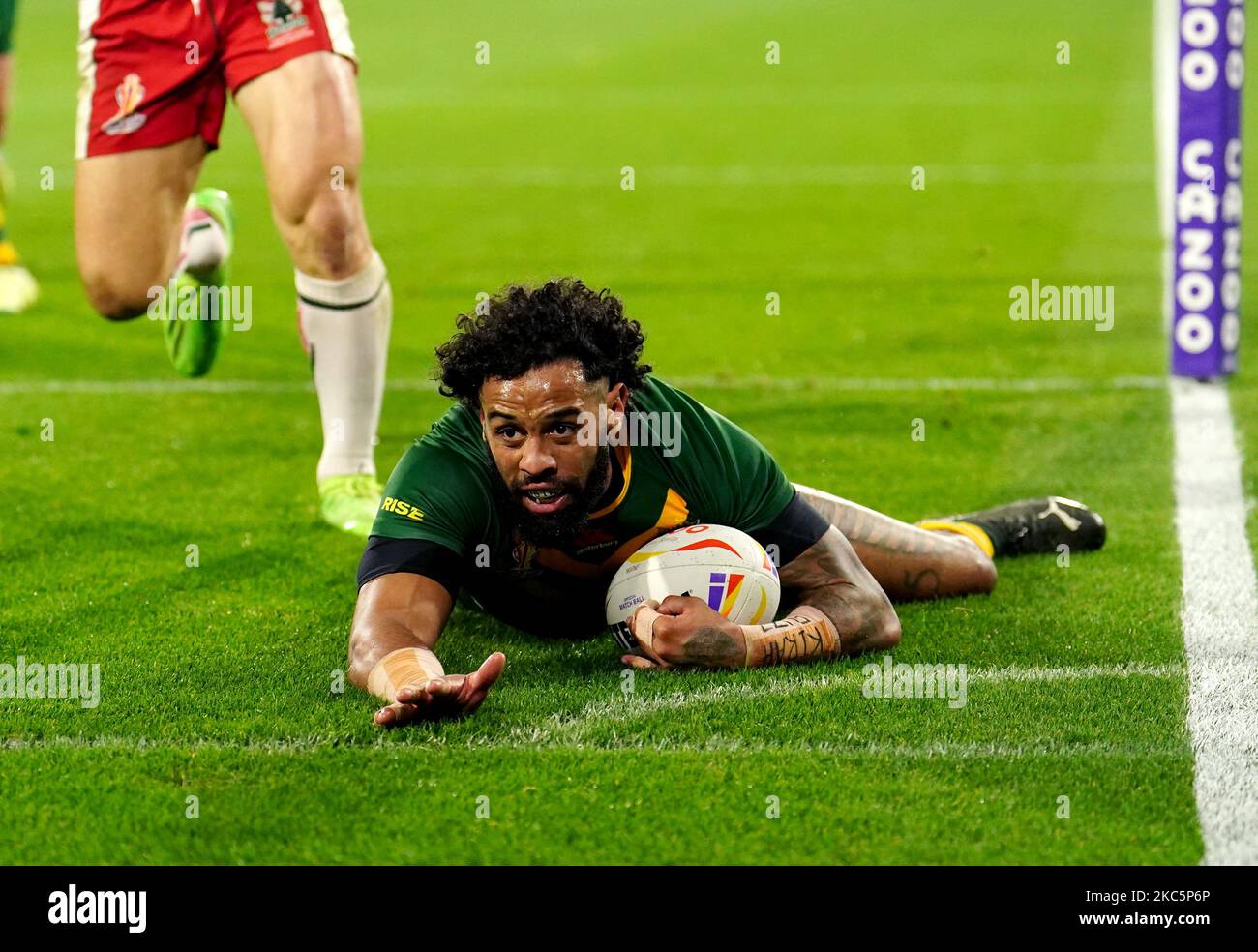 Australia's Josh Addo-Carr scores his side's third try during the Rugby ...
