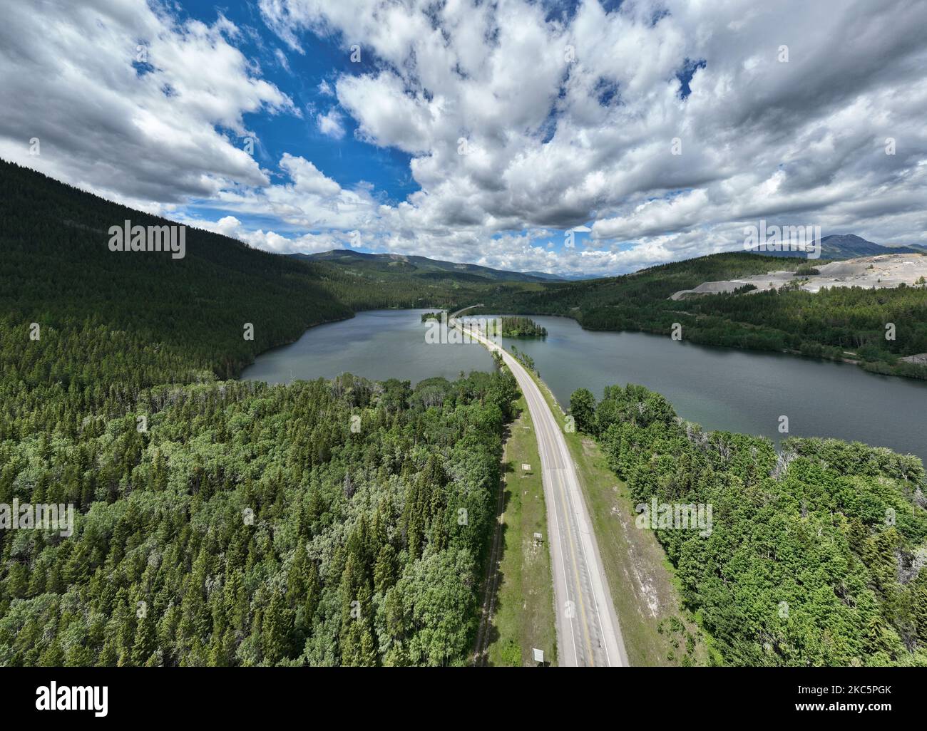 An aerial view of the Island lake in Alberta Stock Photo - Alamy