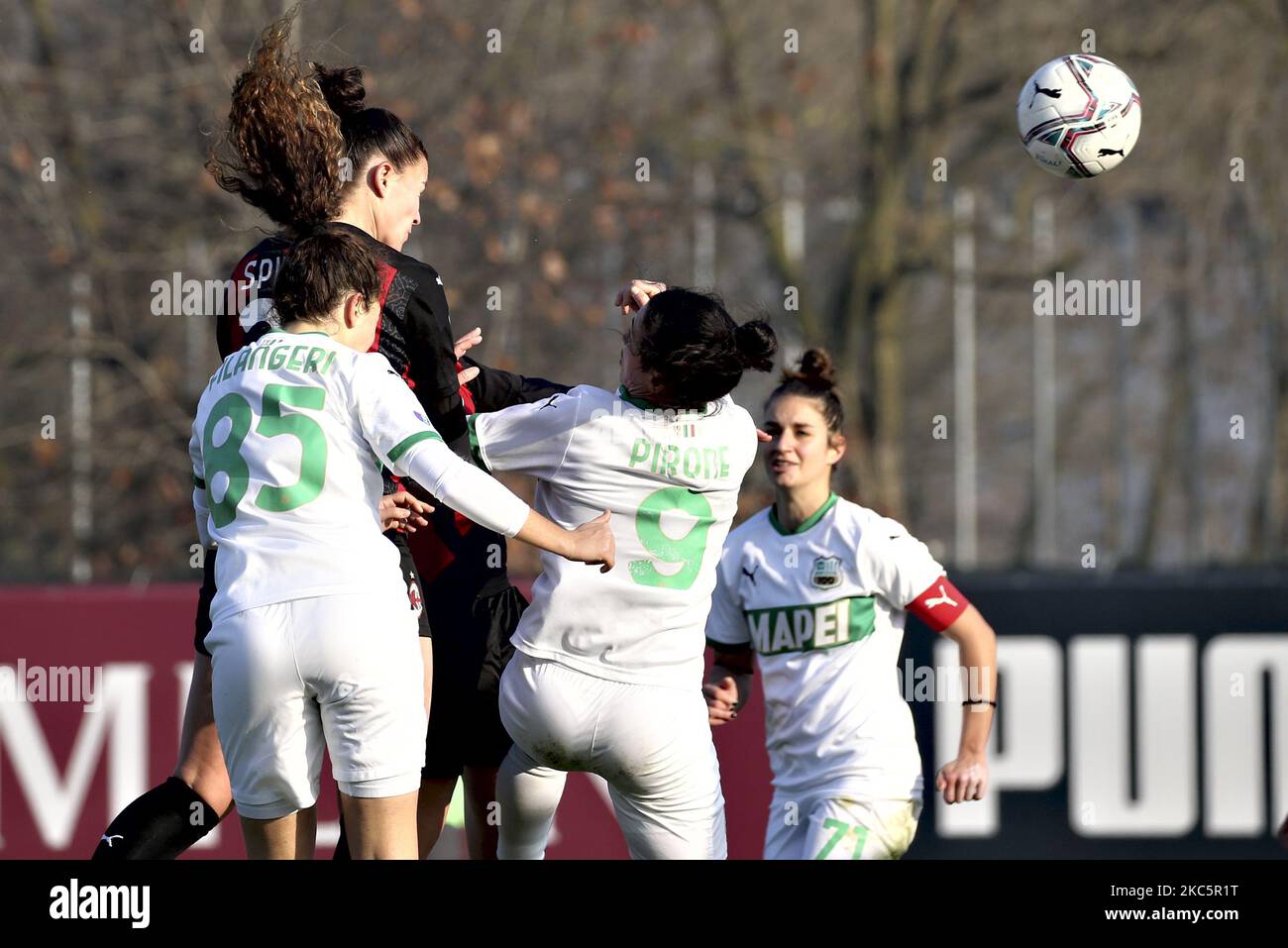 Giorgia Spinelli of AC Milan scores his goal during the Women Serie A ...