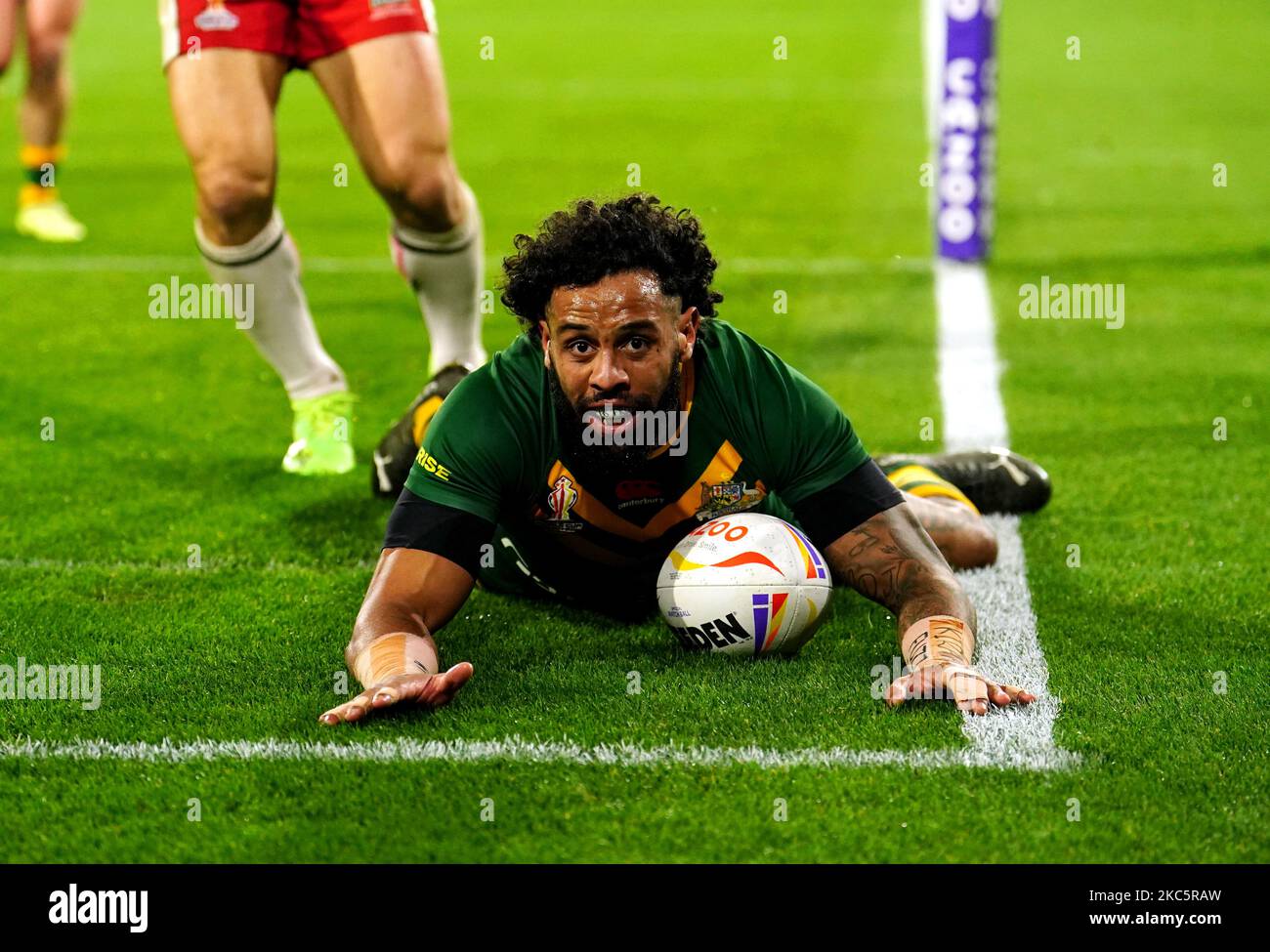 Australia's Josh Addo-Carr scores his side's third try during the Rugby ...