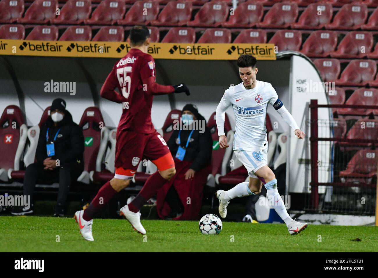 Denis Man (blue) of FCSB during CFR 1907 Cluj v FCSB, Romanian Liga 1 ...