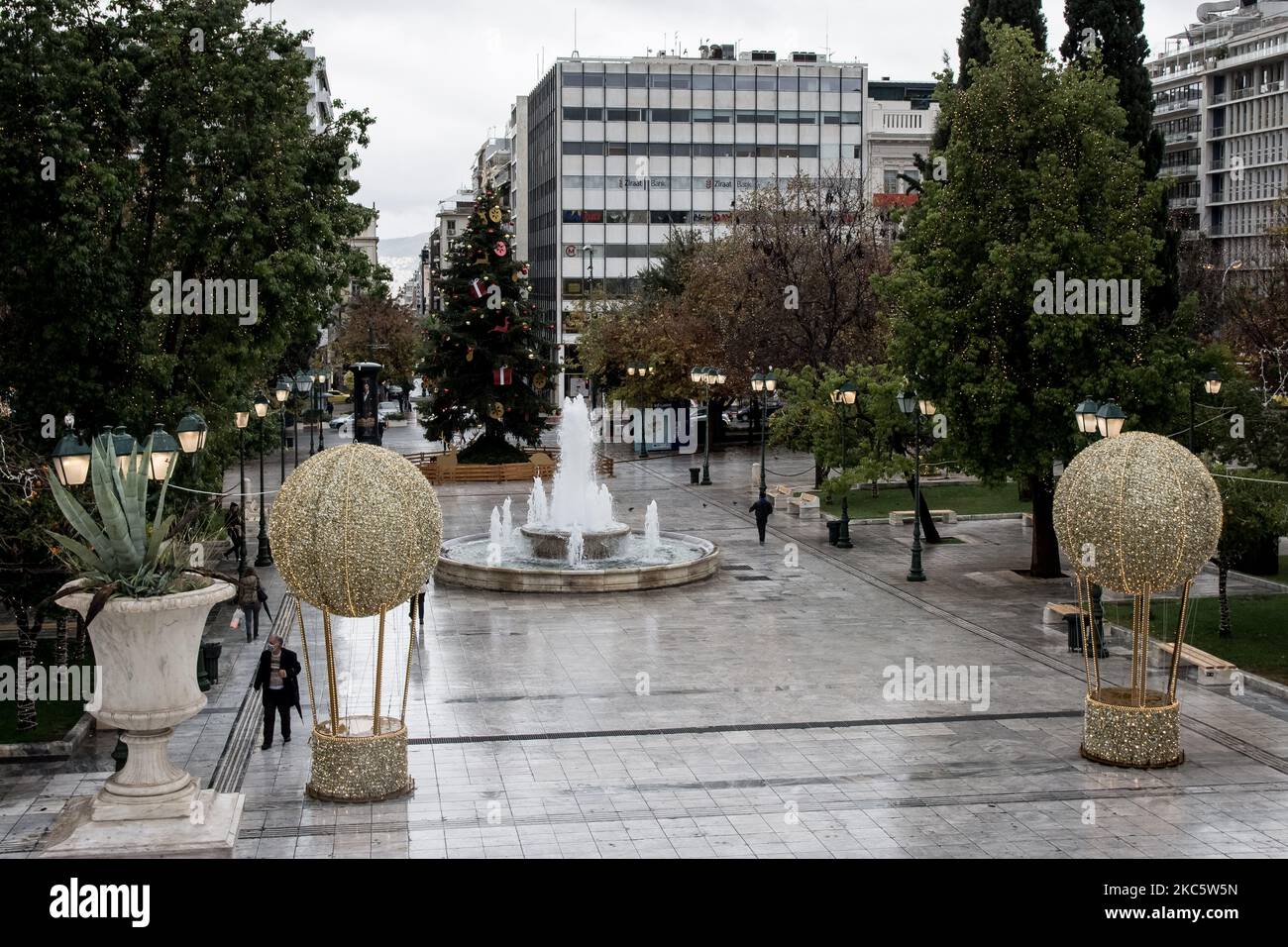 The real 15 meters high, Christmas tree at Syntagma square in Athens ...