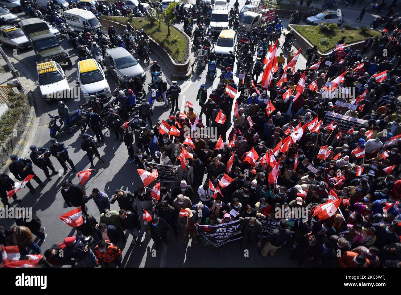 Nepali Congress cadres, supporters participated in the nationwide rally ...