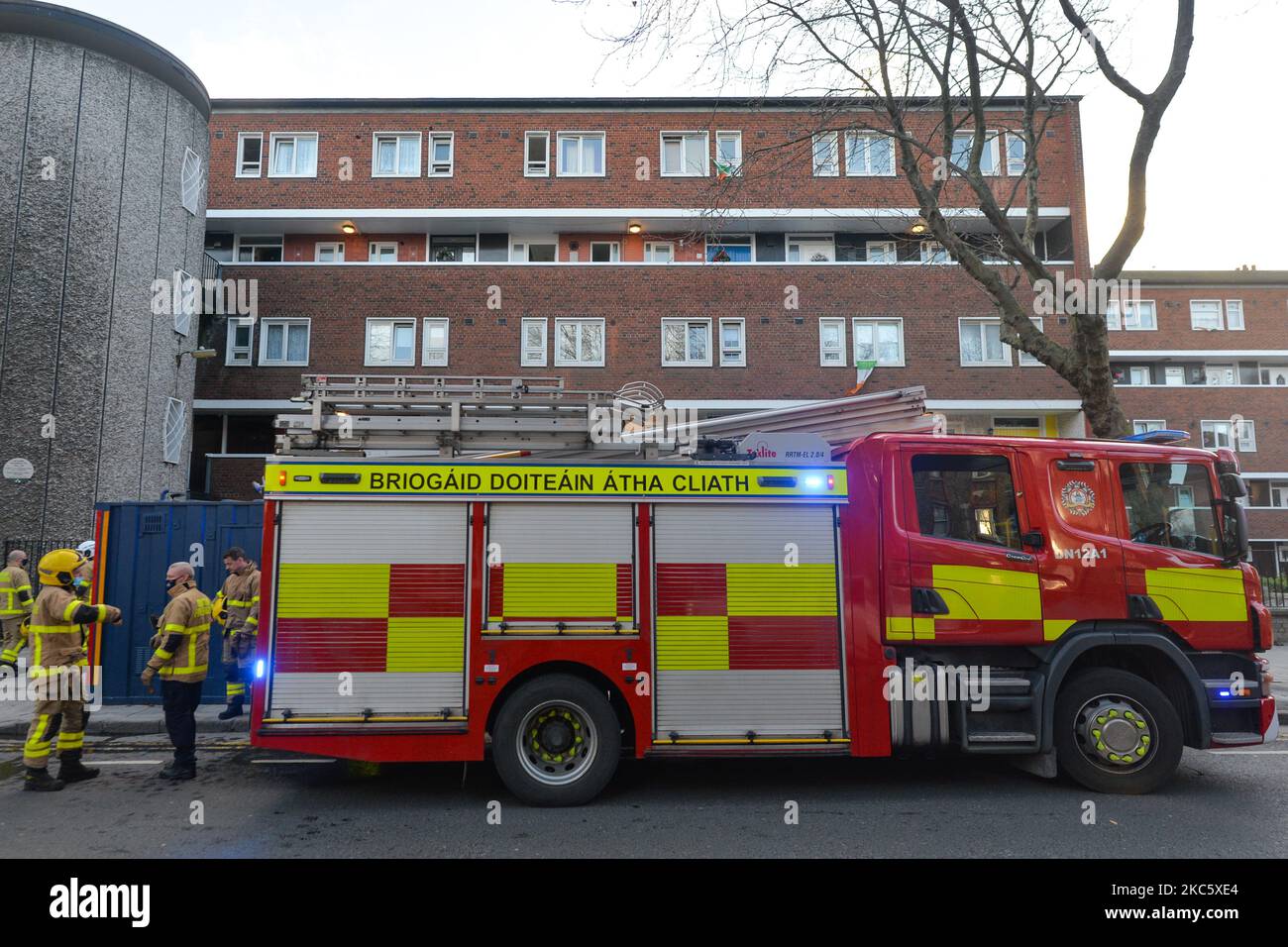 Members of Dublin Fire Brigade seen at the scene of an accident in the ...
