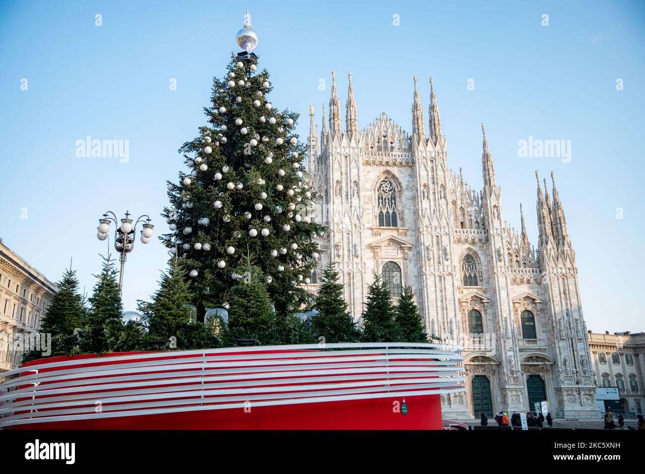 A general view of the Albero Del Dono christmas tree by Coca Cola for ...