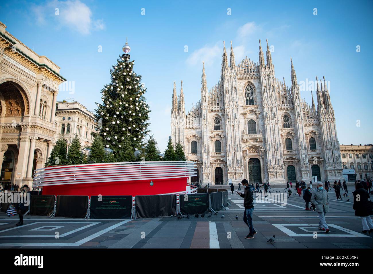 A general view of the Albero Del Dono christmas tree by Coca Cola for ...